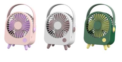 China ETEK Brushless motor desktop fan with leather accent,1200mAh battery, 3-speed modes, 218g net weight(Pink/Green/White) for sale