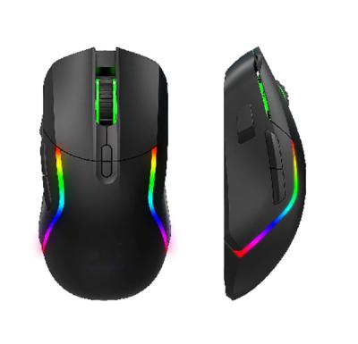 China This 2.4G wireless+Bluetooth RGB Gaming mouse with 8 buttons,1200-3200DPI adjustment,3.7V/600mA battery for sale