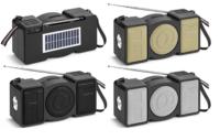 China ETEK 78mm 20W Speaker With ABS+Iron Mesh Construction USB/TF/FM 7-section Antenna LED Flashlight BT TWS Solar Panel 1W for sale