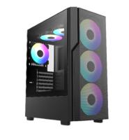 China Mid-Tower ATX Gaming Case with Tempered Glass, 7 Expansion Slots, USB 3.0 + Type-C (Optional), and Front/Top/Rear Cooling Support for sale