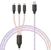 China ETEK 1.2m Transparent Fast Charging Cable,60+152 Four-Core, Pure Copper, PVC+Aluminum, Data & Charge for sale