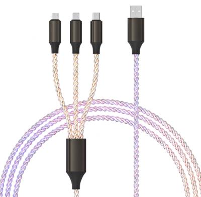 China ETEK 1.2m Transparent Fast Charging Cable,60+152 Four-Core, Pure Copper, PVC+Aluminum, Data & Charge for sale