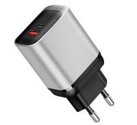 China ETEK 30W Dual-Port GaN Fast Charger with PD+PPS+QC, 1USB-C+1USB-A, Input 110-240V AC, Black/White for sale