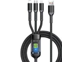 China ETEK Fast Charging Data Cable,1.2M, TPE, 30AWG*2+10AWG*2, 4-Core, LED Indicator, Black (Custom Colors/Logo) for sale