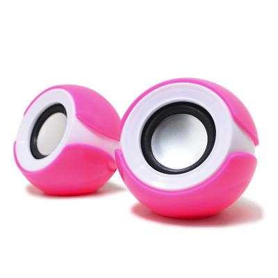 China Compact USB Desktop Speaker with 32-Magnet Drivers and Plug-and-Play USB 5V Power in Blue and Pink for sale