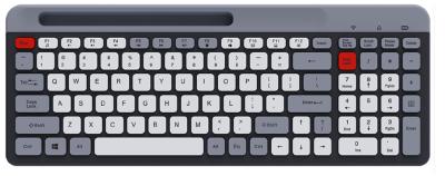 China Tri-Mode Wireless Office Keyboard,ABS Full Housing, Silver Paste Membrane, 2.4G+Bluetooth+USB, 381*145*25.5mm, 370g for sale