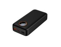 China 20000mAh PD 22.5W Power Bank, Dual Grade-A Polymer Cells, USB-C & USB-A Outputs, LED Indicator, Black/White, 147*68*31mm for sale
