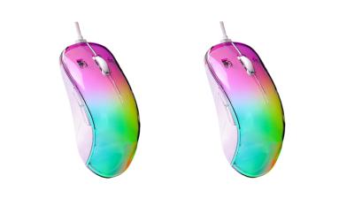 China Crystal RGB Gaming Mouse, 7200 DPI, 7 Macro Keys, 10M Clicks, Transparent Shell, 13 Lighting Modes for sale