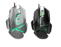 China RGB Breathing Light Wired Gaming Mouse with Adjustable Fan,3050IC Sensor, 8 Buttons, 3200 DPI, 20M Click Life, Black/GUN for sale