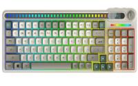 China Tri-Tone Gasket Mechanical Keyboard ,Triple-Mode (BT/2.4G/USB), Hot-Swappable, RGB with Voice-Controlled Lighting, OLED Display for sale