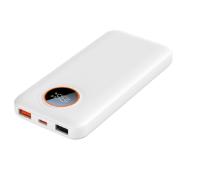 China 10000mAh PD 22.5W Power Bank,Type-C In/Out, USB-A, Grade A Cell, Black/White, with Fast Charging Cable for sale