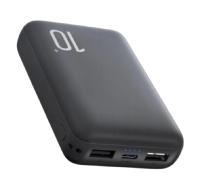China 10000mAh Dual-Cell Power Bank,Grade A Li-Po, 10W Output, Type-C+Micro USB Input, Black/White for sale