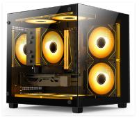 China Compact Glass PC Case,Micro-ATX/ITX, 240mm Water Cooling, Top Dust Filter,Black for sale