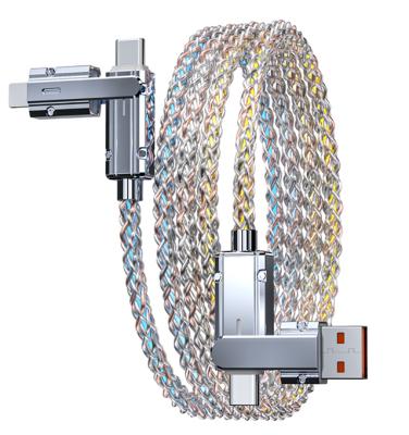 China Transparent Fast Charging Cable,65W C-C, 27W C-L, 5-Core Copper, LED Indicator for sale