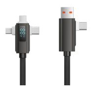 China Zinc Alloy & Silicone Fast Charging Cable with Digital Display,65W C-C, 27W C-L, 6-Core Copper for sale