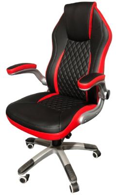 China Ergonomic Gaming Chair,Red/Black PU, Flip-Up Armrests, 320mm Base, Tilt Mechanism for sale