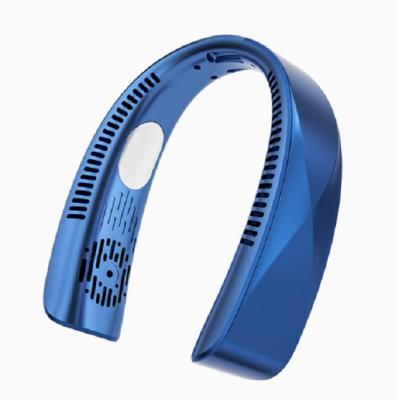China 5-Speed Neck Fan,3000mAh, Brushless Motor, 3-7H Runtime, White/Blue for sale