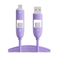 China 5-in-1 Silicone Data Cable,60W C-C, 4 Colors, Genuine 5-Core, 1.0M for sale
