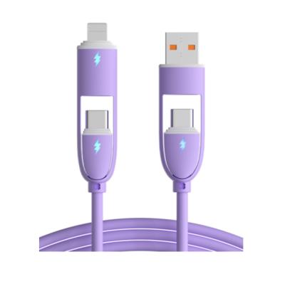 China 5-in-1 Silicone Data Cable,60W C-C, 4 Colors, Genuine 5-Core, 1.0M for sale