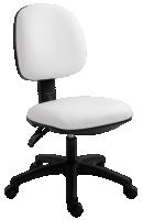 China Adjustable Armless Office Chair,White PU, Nylon Base, Height-Adjustable Backrest for sale