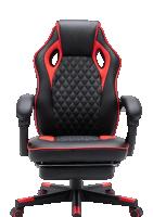 China Multi-Function Reclining Office Chair with Footrest, Black/Red PU, Nylon Base for sale