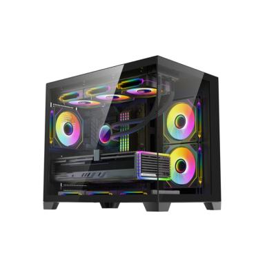 China MATX/ITX Tempered Glass Mid Tower Case, Fits 430mm GPU for sale