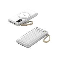 China 10000mAh Wireless Power Bank with 4 Cables, 3 Colors for sale
