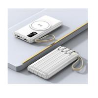 China 10000mAh Wireless Power Bank with 4 Cables, 3 Colors for sale