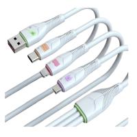 China White 3-in-1 Charging Cable (USB to Lightning/Micro/Type-C), 1.5m for sale