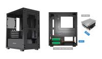 China MATX Mid Tower Case, Tempered Glass Side Panel, 240mm AIO & 300mm GPU Support for sale