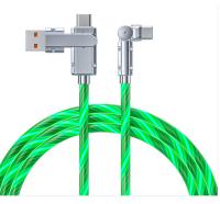 China 65W Transparent Fast Charge Cable Zinc Alloy LED C-C/C-L Dual Protocol for sale