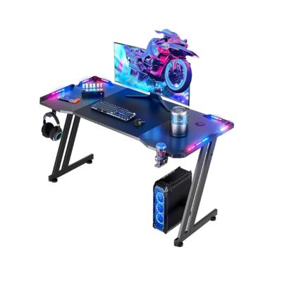 China Gaming Desk 1.2/1.4/1.6m Steel Frame  Particle Board with / without RGB Lighting for sale