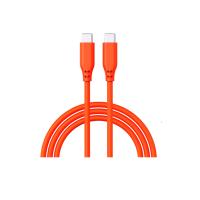China 100W Silicone USB-C to C Fast Charging Cable, 5A/20V PD3.0 + 480Mbps Data Sync, 1m Soft-Touch Cord (White/Grey/Orange) for sale