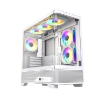 China Panoramic Curved Glass PC Case,360mm AIO Support, 410mm GPU Clearance, M-ATX/ITX for sale