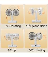 China 4-in-1 Rechargeable Fan with Lamp, Desktop/Wall/Hanging, 360 degree Rotation & 2400mAh Battery for sale