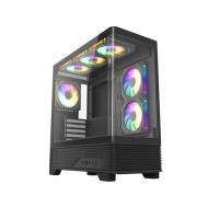 China Curved Front Glass PC Case, Full Metal Top Panel MATX Gaming Computer Chassis, Support 360mm Water Cooling, Max 410mm GPU Length for sale