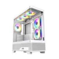 China Curved Front Glass PC Case, Full Metal Top Panel MATX Gaming Computer Chassis, Support 360mm Water Cooling, Max 410mm GPU Length for sale