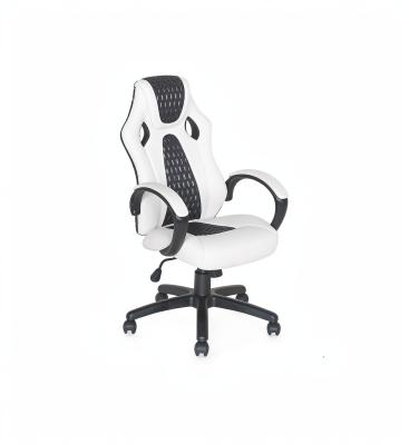 China White PU Mesh Gaming Chair Tilt Mechanism 100mm Gas Lift Nylon Castor Ergonomic 69.5x63x108-118cm for sale