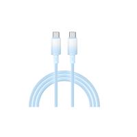 China Silicone Type C to C Cable 3A 20V 60W Fast Charge 480Mbps 1.2M Blue Soft TPE Retail Color Box for sale