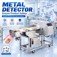 China High-sensitivity metal detector with conveyor belt, suitable for rejecting products in nut and snack food factories for sale