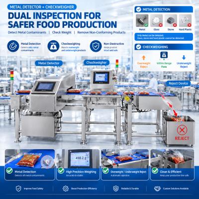 China Combo Metal Detector And Checkweigher Automated Equipment For Food Industry Ensuring Metal Detection And Weight Accuracy for sale