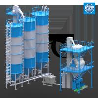 China 4m Automatic Tile Adhesive Ceramic Mortar 100t / H With Forced Twin Shaft Mixer for sale