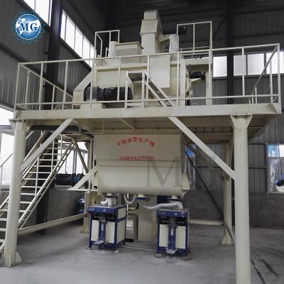 China PLC Control Semi Automatic Dry Mix Powder Mortar Mixing Plant Wall Putty Sand Cement Gypsum Mixer Ceramic Tile Adhesive Glue Making Machine for sale