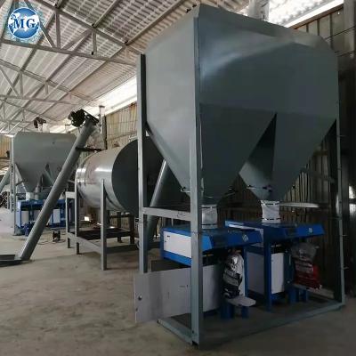 China Low Noise Less Labor Dry Mix Powder Mortar Mixing Plant Wall Putty Skim Coat Gypsum Mixer Tile Adhesive Production Line for sale