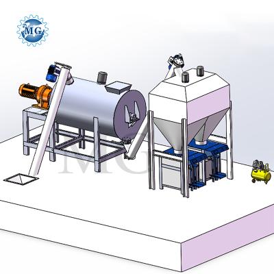 China Small Area Occupied 25m3 20kw Dry Mix Powder Mortar Mixing Plant Skim Coat Gypsum Mixer Tile Adhesive Glue Grout Production Line for sale