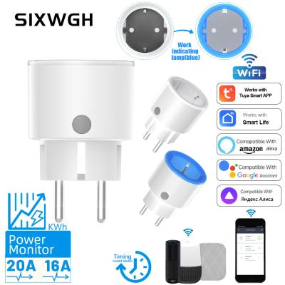 China Round Tuya Smart Wiring Devices Plug 20A Energy Monitor OEM for sale