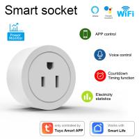 China Compact Round Smart Plug with Energy Monitor and Alexa Voice Control for Smart Home Automation for sale