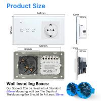 China WiFi Touch Switch Socket Smart Home Panel with No Neutral Wire 16A High Power and Dual USB Ports for sale