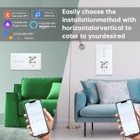 China Alexa Wifi Smart Wall Switch And Socket Dual USB Waterproof Tempered Glass Panel for sale