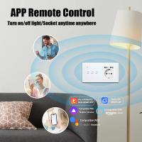 China Alexa Wifi Smart Wall Switch And Socket Dual USB Waterproof Tempered Glass Panel for sale